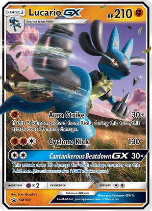 Lucario GX - SM100 - SM Promos - Holofoil - Moderately Played (MP ...