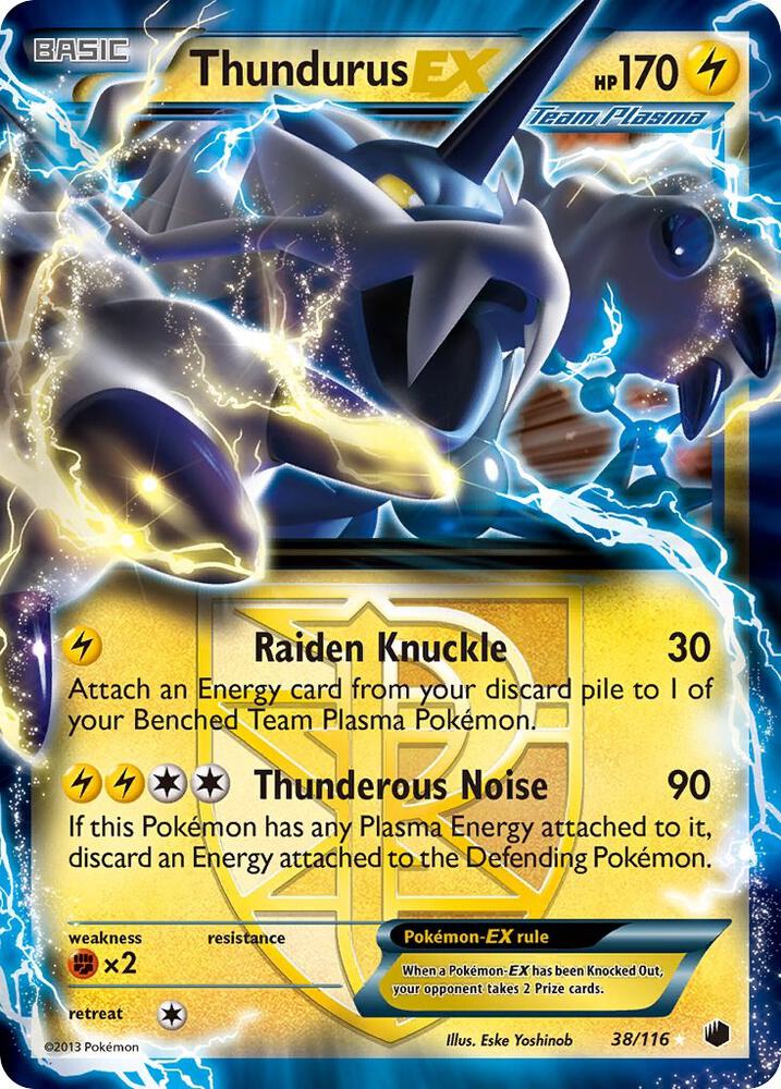 Thundurus EX (Team Plasma) - Plasma Freeze - Holofoil - Lightly Played ...